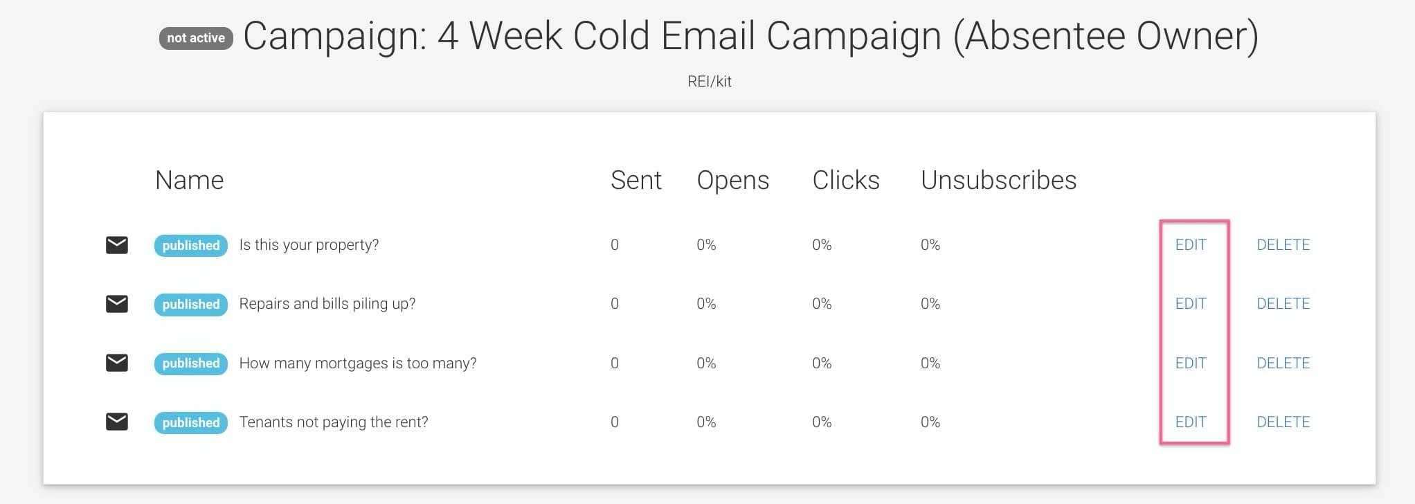 How to Add Campaign Sequence Items - REIkit.com